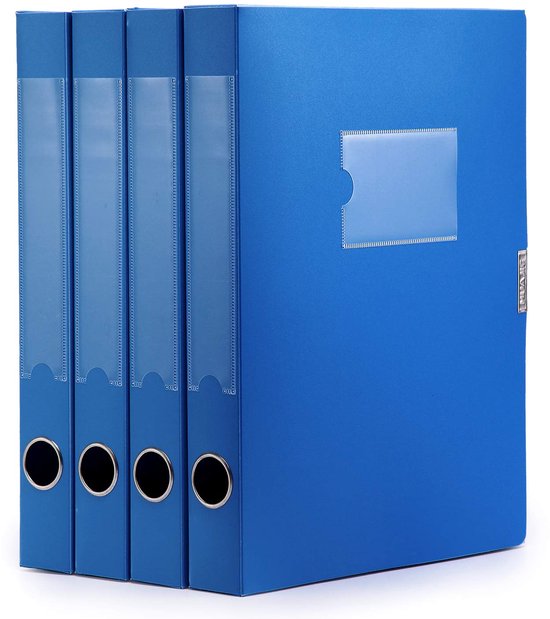 Blauwe archiefdozen - set van 4 - A4 formaat - stevig PP-materiaal | bol