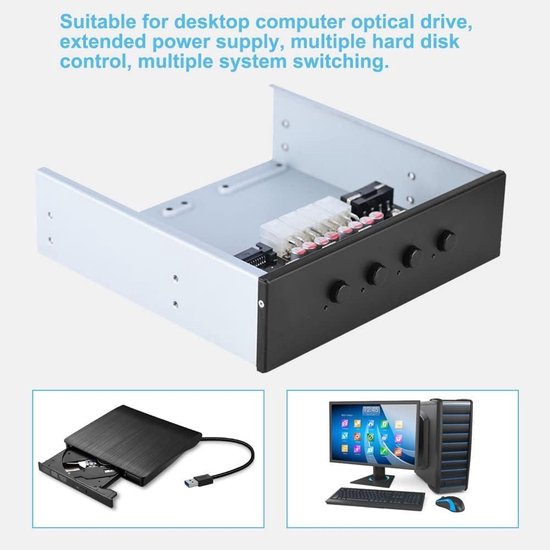Allecto Plus - SATA Switch voor HDD voedingsschakelaar - harde schijf ...