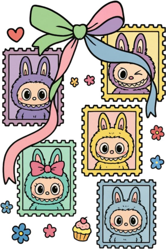 Labubu Frame Strijkapplicatie – DTF Iron-on Patch – Opstrijkbaar ...