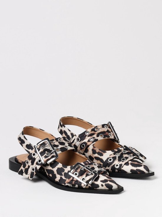 Leopard Print Buckle Flat Sandals Wo - Brown Ballet Flats | bol