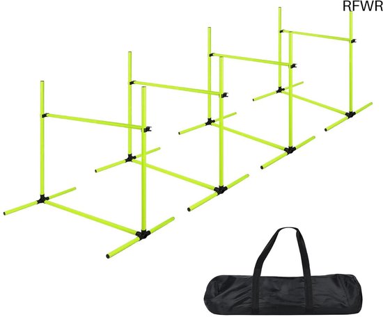 RFWR® Agility Set voor Honden – Verstelbare Horden en Slalom Stangen ...