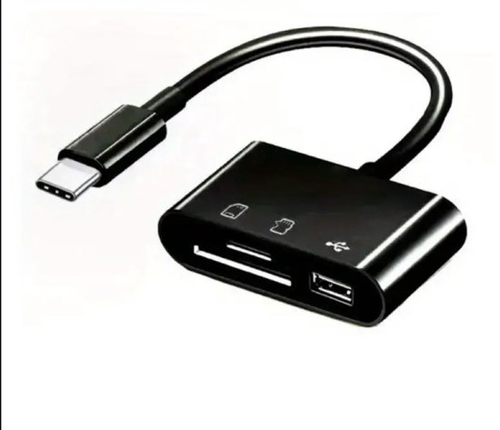 3 in 1 usb c kaartlezer - cardreader usb c - geheugenkaartlezer ...