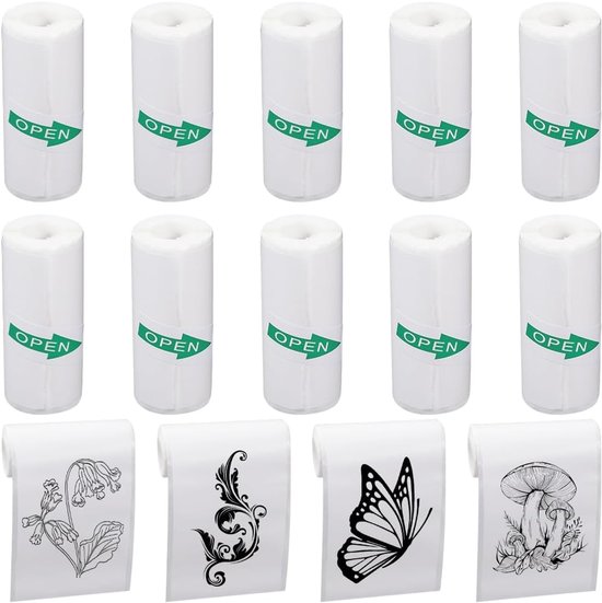 10 rollen thermisch bonpapier - 5,2 cm breed - wit - BPA-vrij ...