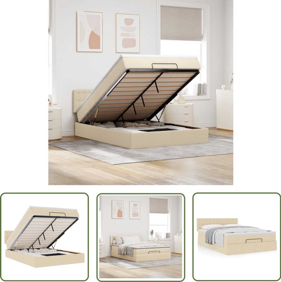 vidaXL Boxspring - Bed Frame - Bed met matras 140x200 cm stof ...
