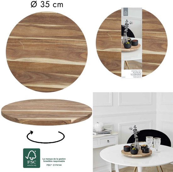 Cook Concept draaibaar serveer plateau - dienblad - Acacia hout - D35 ...