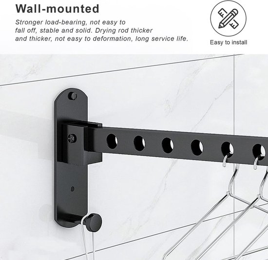 Wall Shelf Foldable 90 Degrees with Hooks Drying Rack for Balcony ...