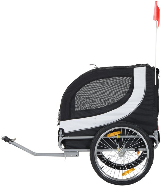 Honden Fietskar Wit/Zwart L130 x B73 x H90 cm | bol