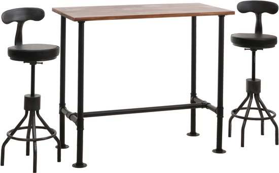 Set bartafel + 2x barkruk MCW-N21, in hoogte verstelbare, draaibare ...