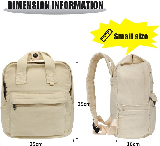 Kleine Canvas Rugzak voor Dagelijks Gebruik en Reizen - Uniseks Design ...