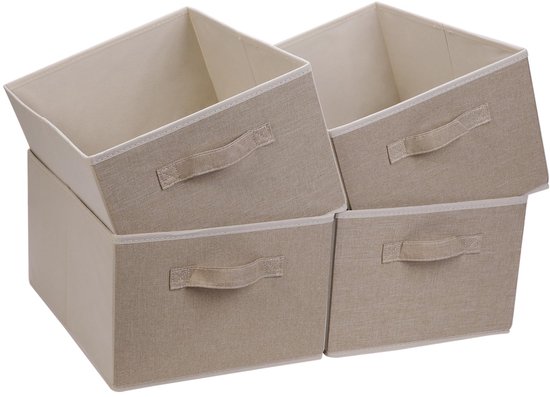 Handige Opvouwbare Stoffen Opbergdozen voor Huis en Kantoor, Set van 4 ...