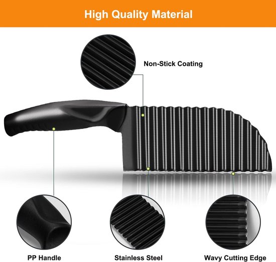 Wavy Knives Rvs - Wavy Potato Knife - Wavy Cutter voor Groenten en ...