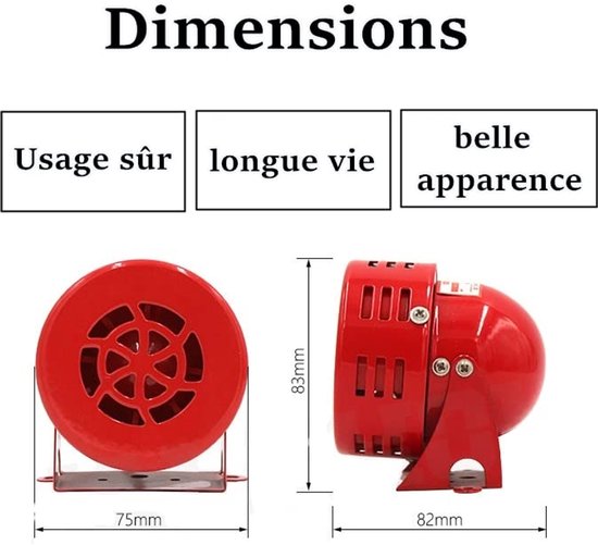 MS-190 Electric Siren 220V 120dB, Red Motor Powered Sirens, Industrial ...