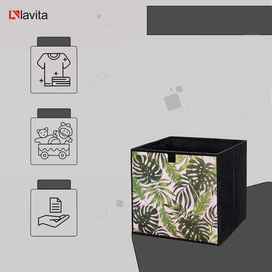 LAVITA® Opbergmand Textiel - 31x31x31 Bladeren 6 Stuks - Opbergbox Kast ...