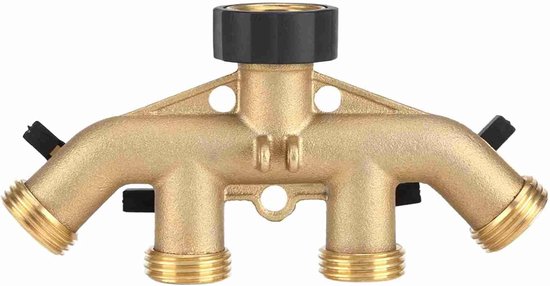 4-weg messing tuinkraansplitter - Y Stuk Kraan - Buitenkraan - Kraan Splitter -... | bol