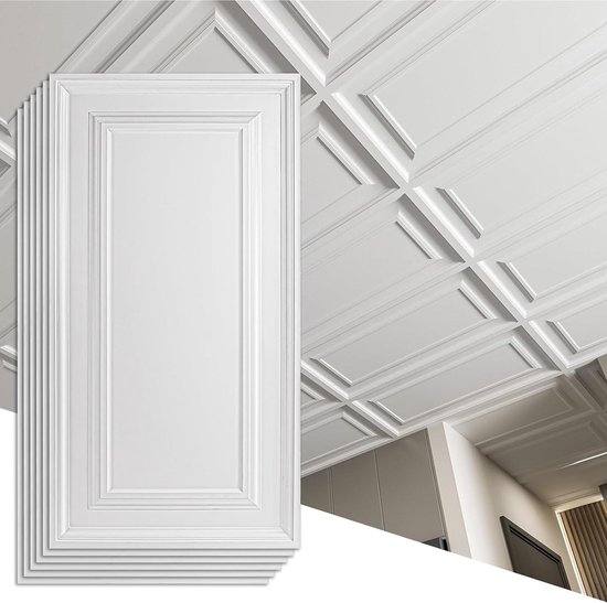 Inovra Plus - PVC Plafondpanelen 12 stuks 60 x 120 cm wit - Decoratief ...