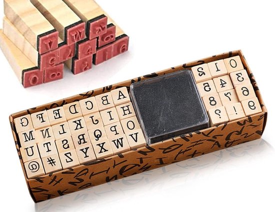 Allecto Plus - Letterstempelset met 40 stuks alfabet, cijfers en ...