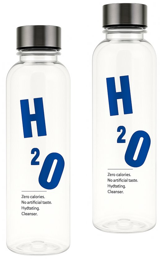 Set van 2 drinkflessen 500 ml – lekvrije kunststof waterflessen voor ...