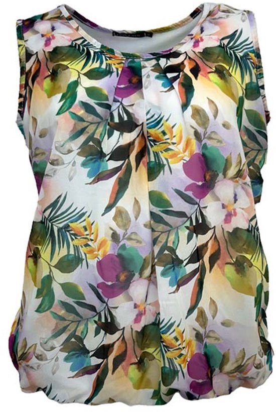 Pink Lady dames top - E102 - multi print - mouwloos - maat XXL | bol