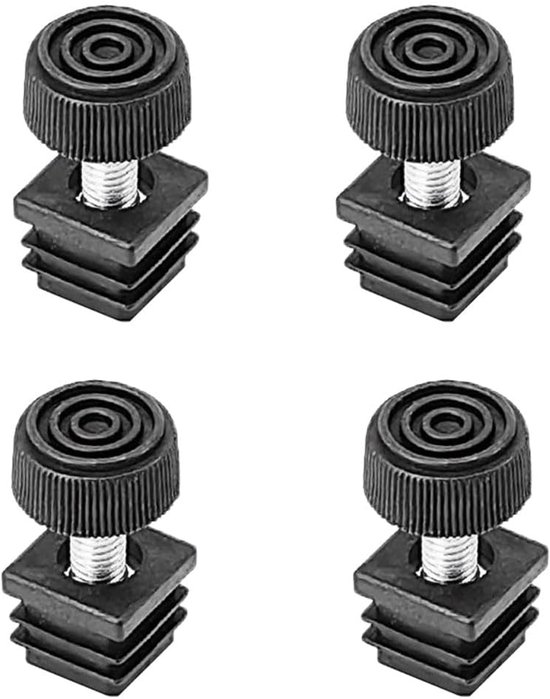 Set van 4 meubels leveler stoel been nivellering voeten vierkante buis insert kits 20... | bol