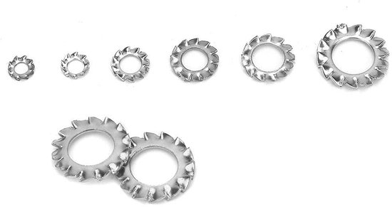 300 Pcs Lock Star Washer Assortment Stainless Steel M2.5 M3 M4 M5 M6 M8 ...