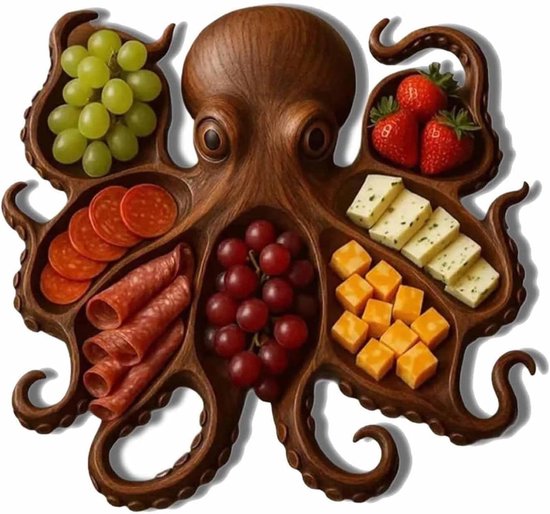 Fruitbord - Octopus charcuterieplateau - brood- en fruitplank met ...