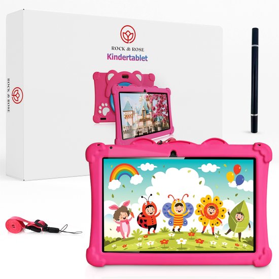 Rock&Rose Kindertablet - 10.1 Inch - Roze - Inclusief Stylus pen & 64GB ...