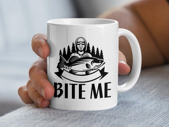 Bite Me Vis Mug, Vissen Grappige Mok, Cadeau voor Visser, Vissen ...