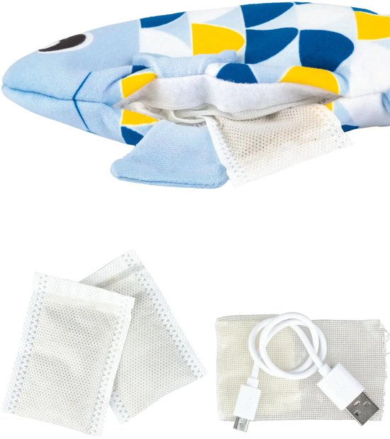 Groovy Fish Cat Toy, op batterijen, schattige en schattige speelgoedvis ...