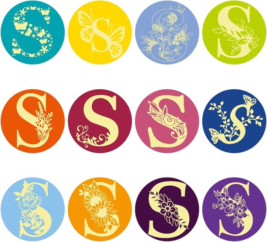 120 Stks 5 cm S Letter Stickers - Goudfolie Sticker Papier - Kleurrijke ...