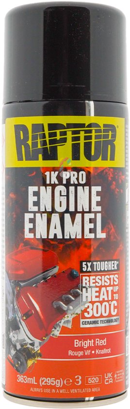 Raptor Engine Enamel - Motorblok Verf ROOD GLANS spuitbus 400ml | bol