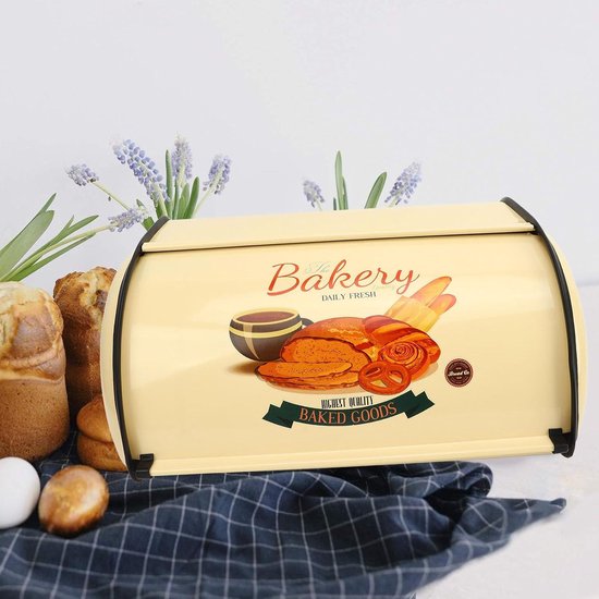Metalen Broodtrommel Boerderijstijl voor Kleine Broodopslag - Brooddoos ...