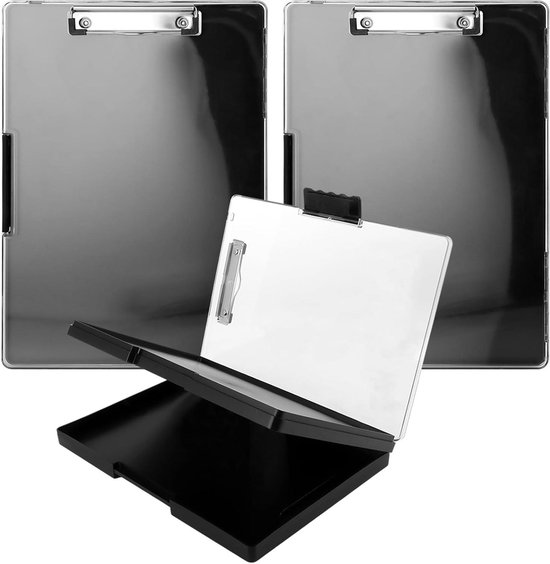 Allecto Plus - 2 Stuks Klembord A4 met Opbergvak en Deksel voor School ...