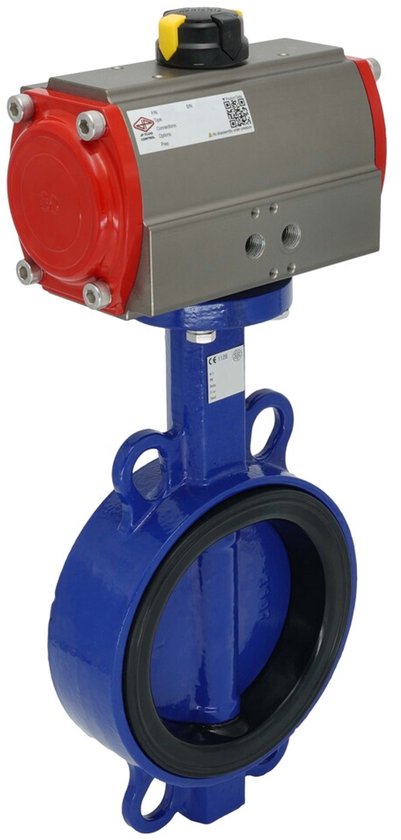 Pneumatische Vlinderklep DN150 (6 Inch) Wafer Gietijzer RVS NBR Dubbelwerkend - V3JHZ | bol