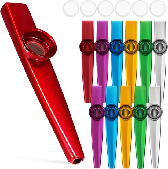 12 Stuks Metalen Kazoos Set - Multipack met Plastic Kazoos - Voor ...