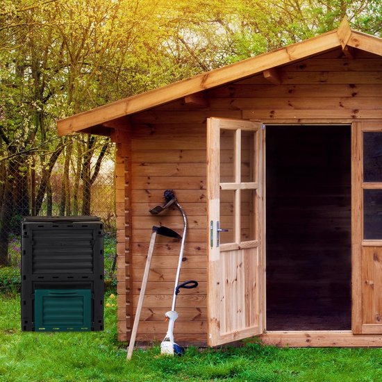 Relaxdays 230 L Plastic Compost Bin voor Keukenafval en Tuinafval - HBD 80 x 60 x 57... | bol