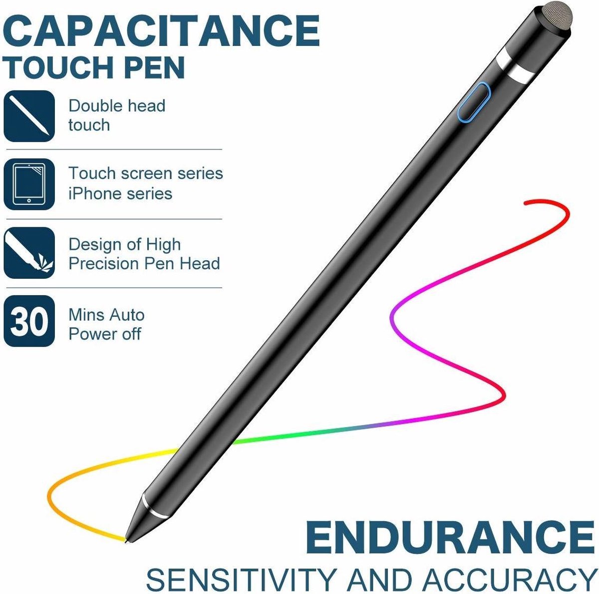 Active Stylus Pen - Oplaadbare dual touch pen voor tablet en telefoon ...