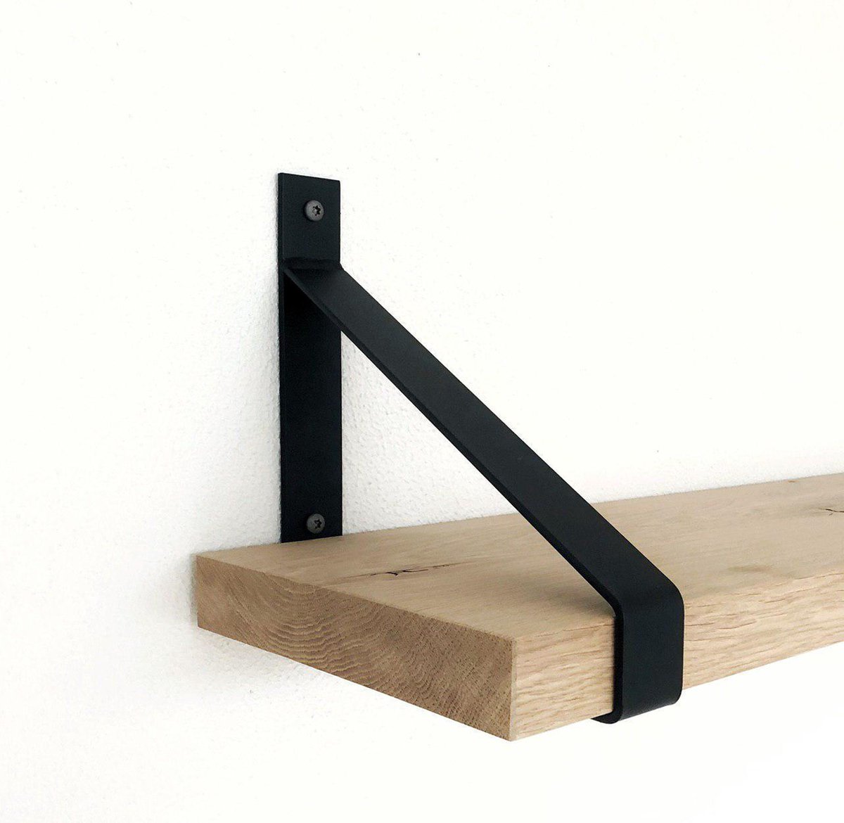 GoudmetHout Massief Eiken Wandplank - 160x25 cm - Industriële ...