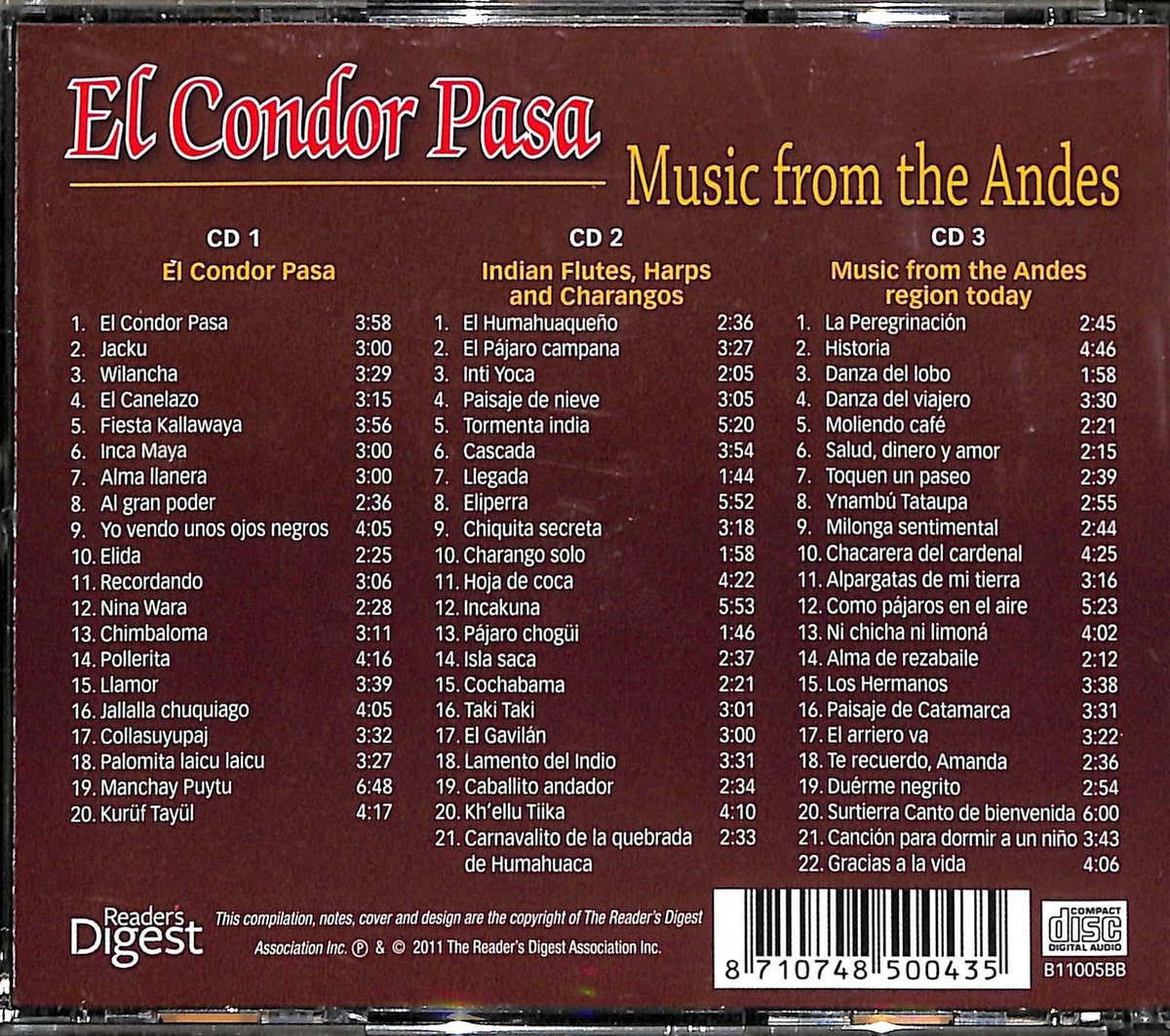 El condor pasa - Music from the Andes, Various | CD (album) | Muziek ...