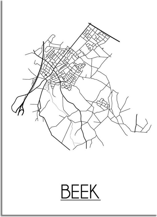DesignClaud Beek Plattegrond poster - A3 + Fotolijst zwart (29,7x42cm ...