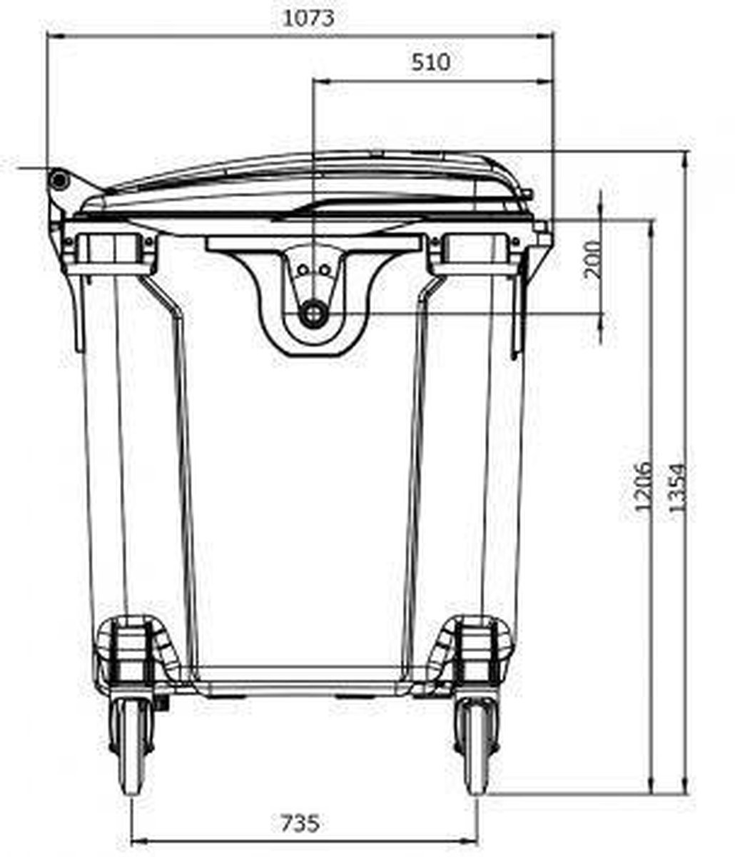 Afvalcontainer 1100 liter groen vlak deksel | GFT container | bol