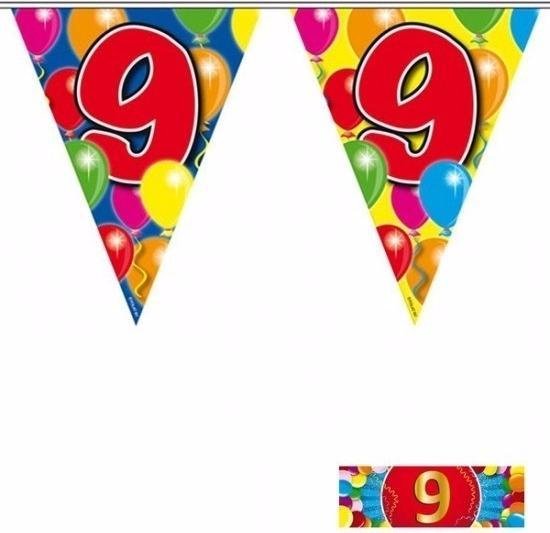 3x vlaggenlijn 9 jaar met gratis sticker | bol.com