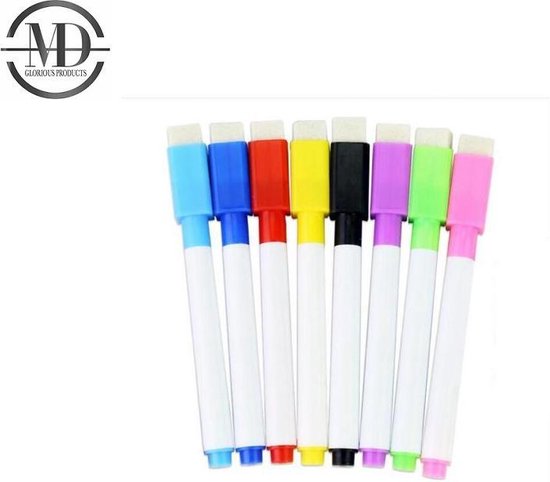 Whiteboard stiften | magneetstift | Markeerstift | 16 stuks | 8 kleuren ...