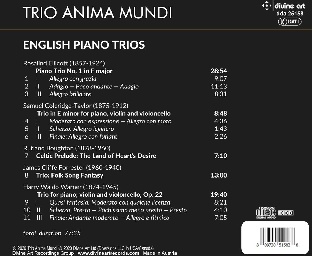 Trio Anima Mundi - English Piano Trios (CD), Trio Anima Mundi | Muziek ...