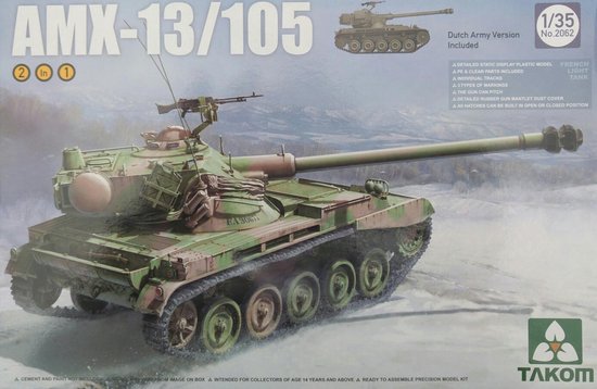 1:35 Takom 2062 AMX-13/105- Franse Tank - Nederlandse Legerversie ...