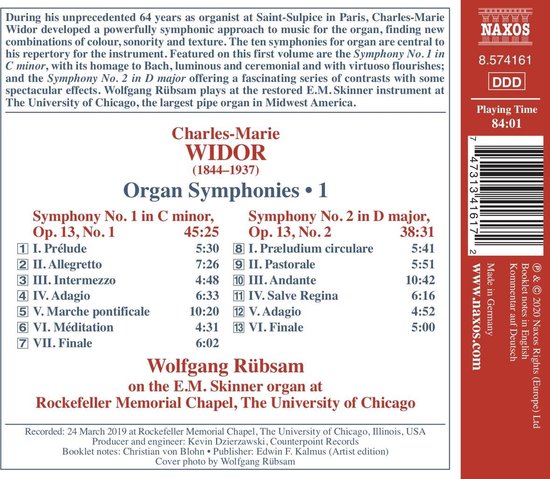 Charles-Marie Widor: Organ Symphonies. Vol.1 - Symphonies Nos. 1 And 2 ...