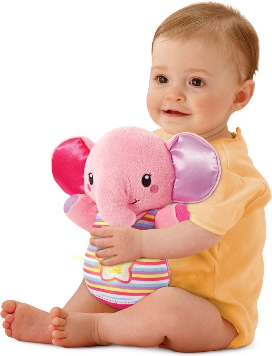 VTech Baby Bedtijd Olifantje roze - Interactieve Knuffel | bol.com