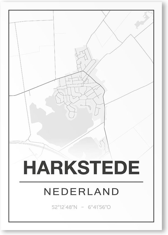 Poster/plattegrond HARKSTEDE - 30x40cm | bol.com