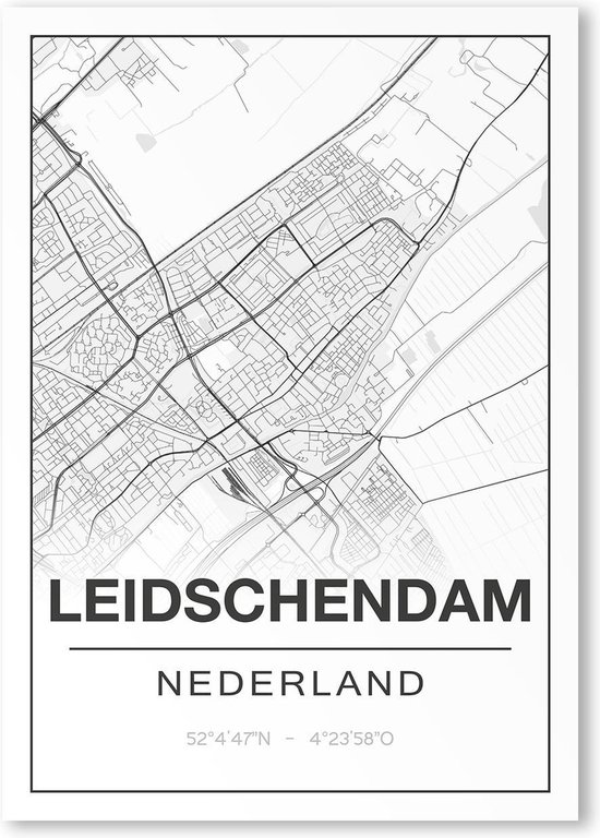 Poster/plattegrond LEIDSCHENDAM - 30x40cm | bol