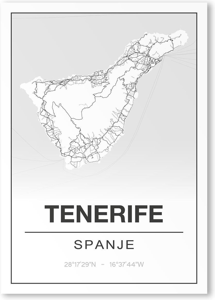 Poster/plattegrond TENERIFE - 30x40cm | bol.com