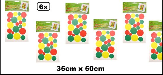 6x Raamsticker confetti snippers 35 x 50 cm - carnaval thema feest rood ...